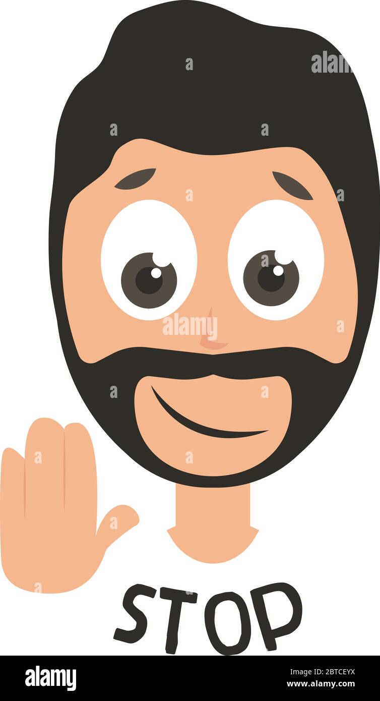 Man saying stop, illustration, vector on white background Stock Vector ...