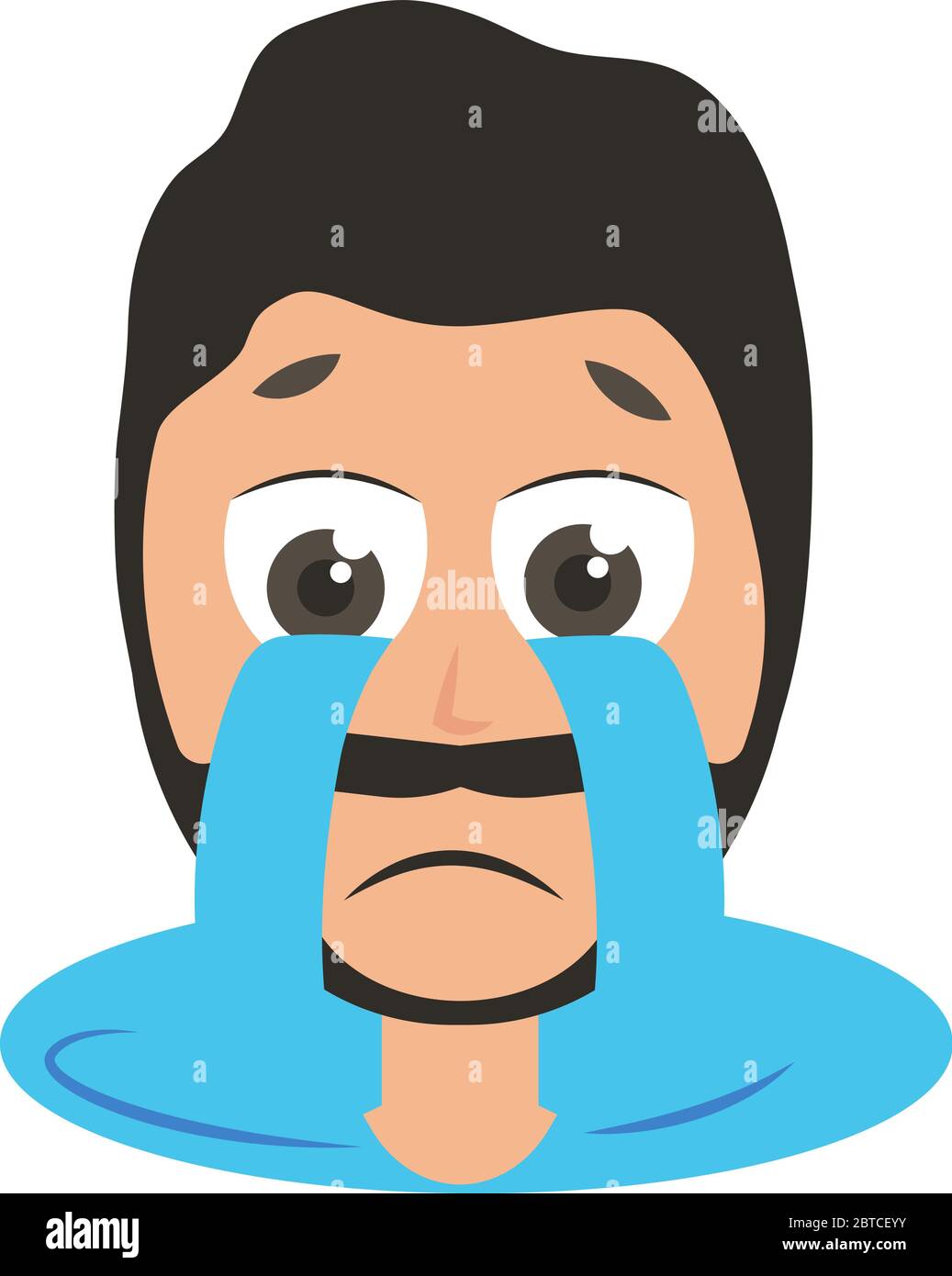 Man crying, illustration, vector on white background Stock Vector Image ...