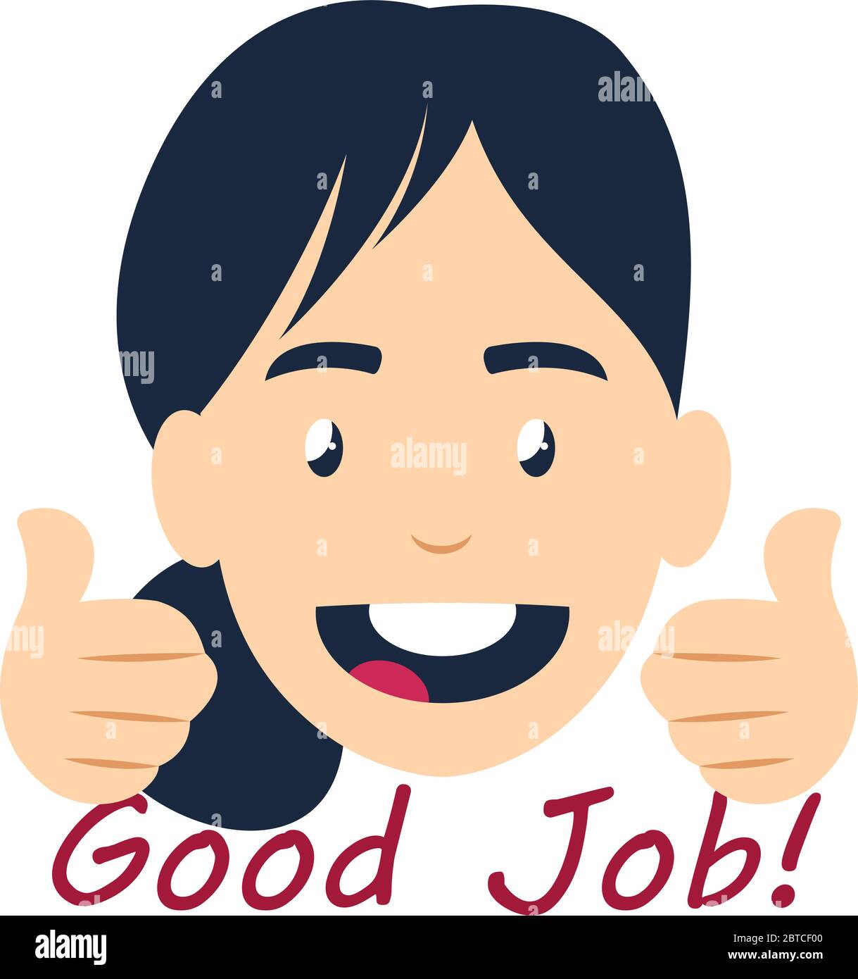 Girl saying good job, illustration, vector on white background Stock ...