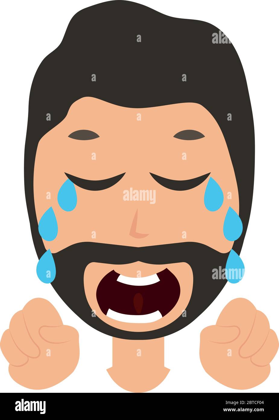 Crying man, illustration, vector on white background Stock Vector Image ...