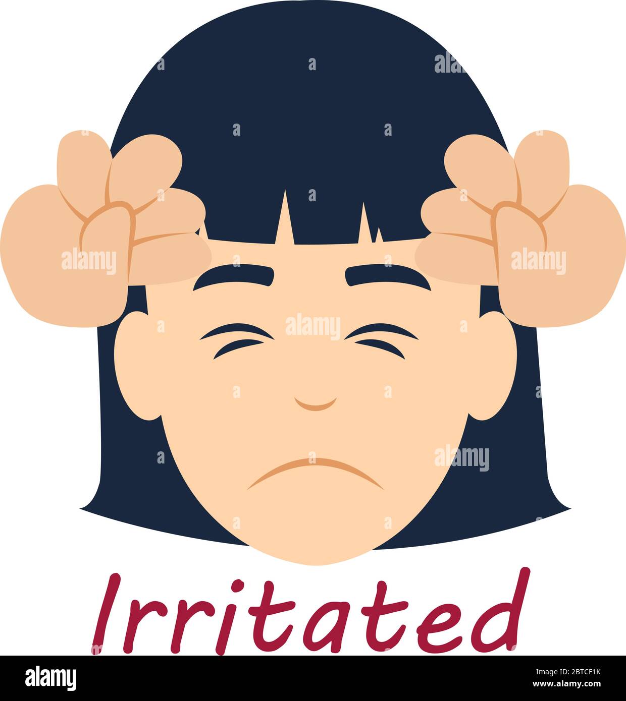 Girl irritated, illustration, vector on white background Stock Vector ...