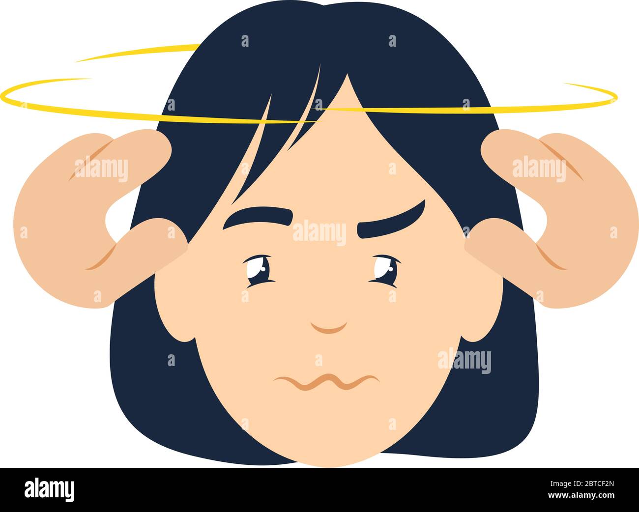 Dizzy girl, illustration, vector on white background Stock Vector Image ...