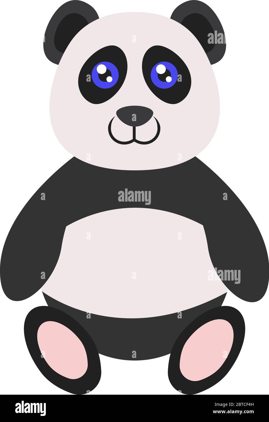 Panda sitting, illustration, vector on white background Stock Vector ...