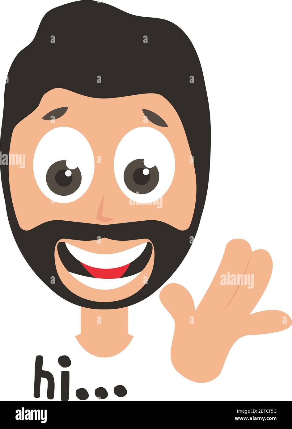 Man saying hi, illustration, vector on white background Stock Vector ...