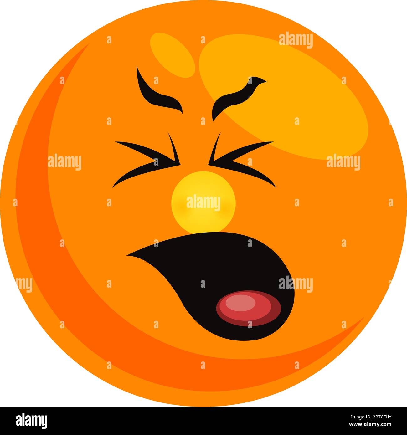 Yawn smiley, illustration, vector on white background Stock Vector ...