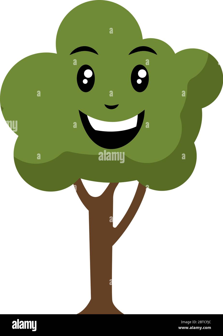 Happy tree, illustration, vector on white background Stock Vector Image ...