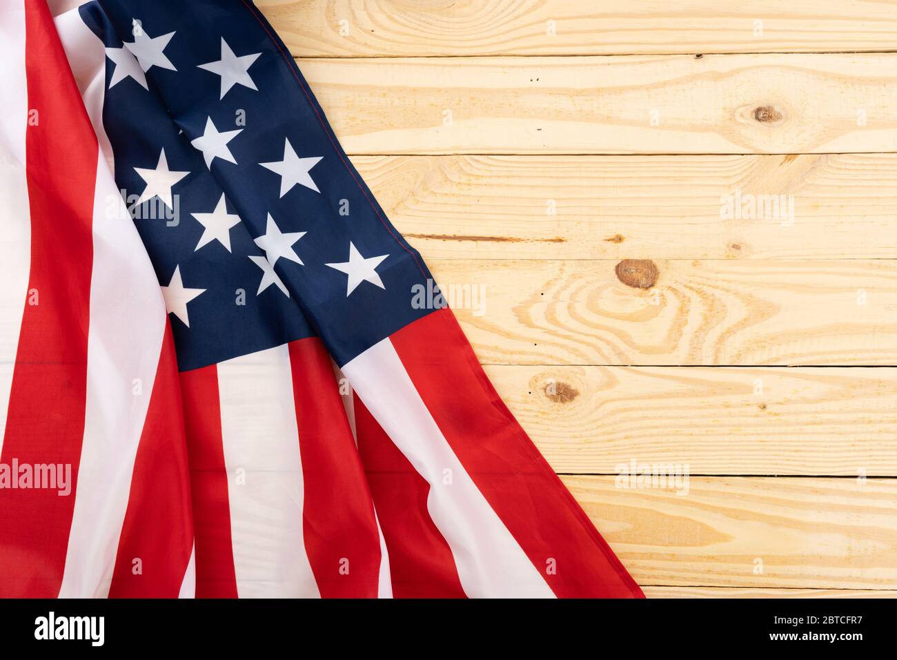 US American flag on wooden background. For USA Memorial day, Presidents ...