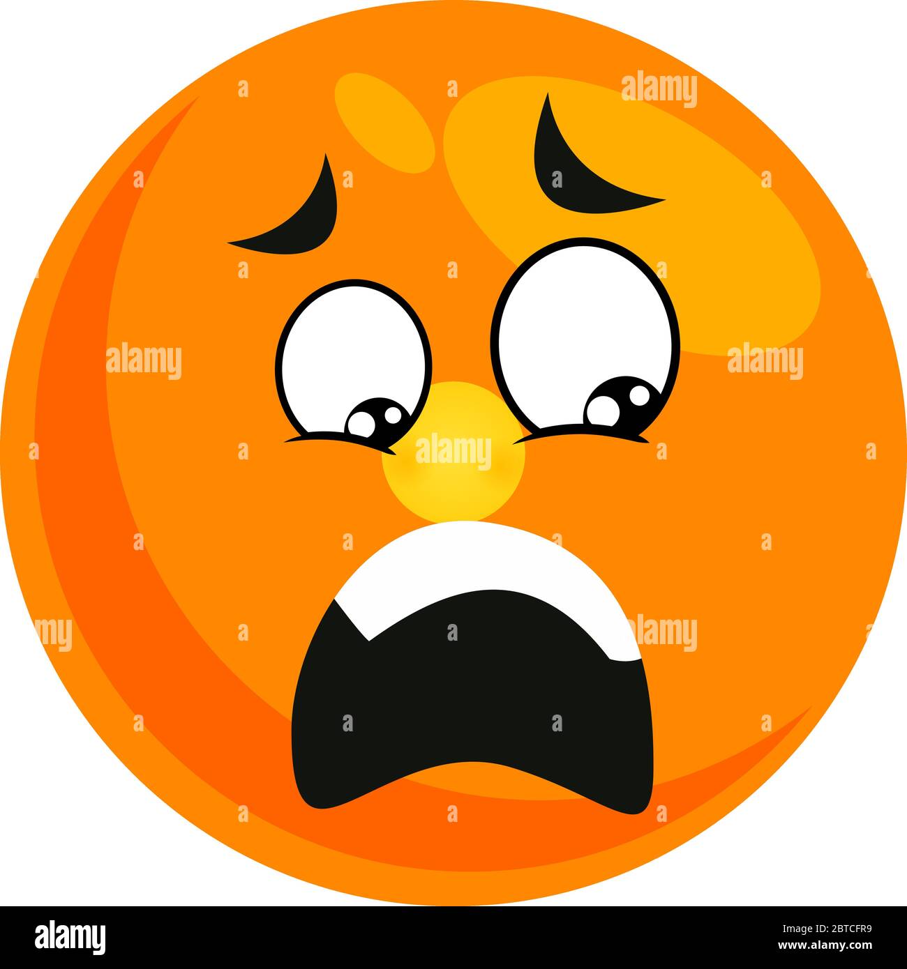 Very scared smiley, illustration, vector on white background Stock ...