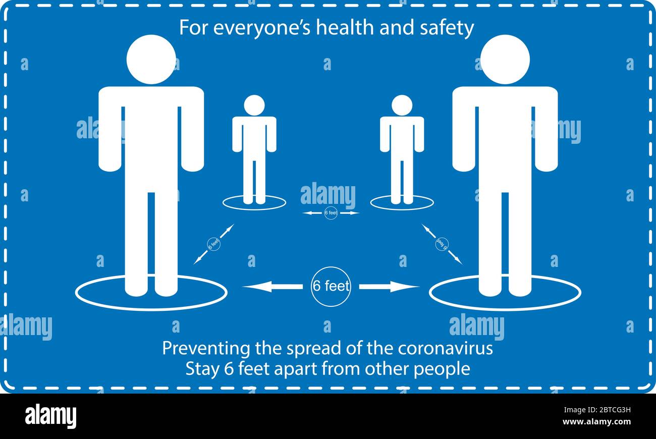 Icon people concept Social Distancing stay 6 feet apart from other ...