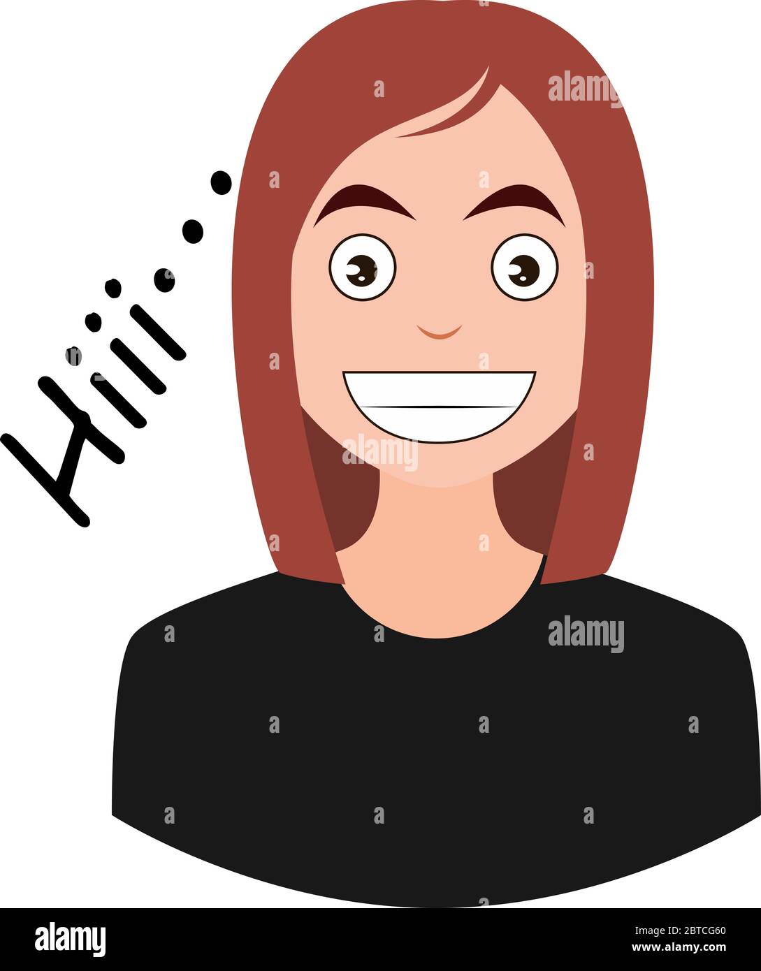 Girl saying hello to woman Stock Vector Images - Alamy