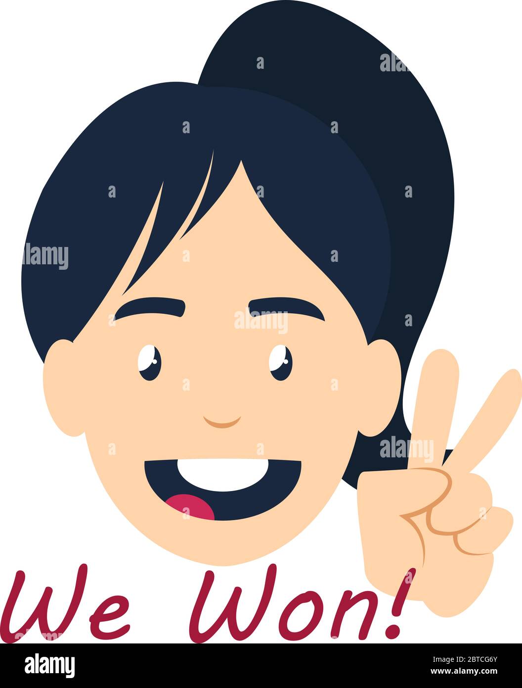 Girl won, illustration, vector on white background Stock Vector Image ...