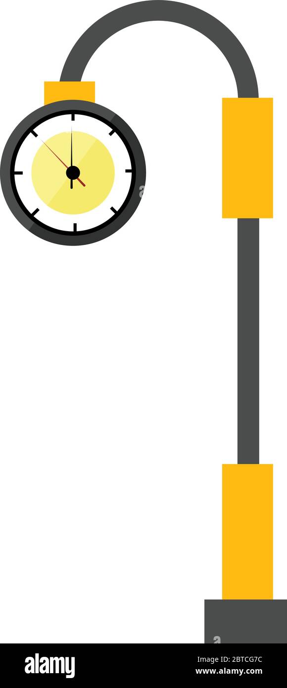 Street clock, illustration, vector on white background Stock Vector ...