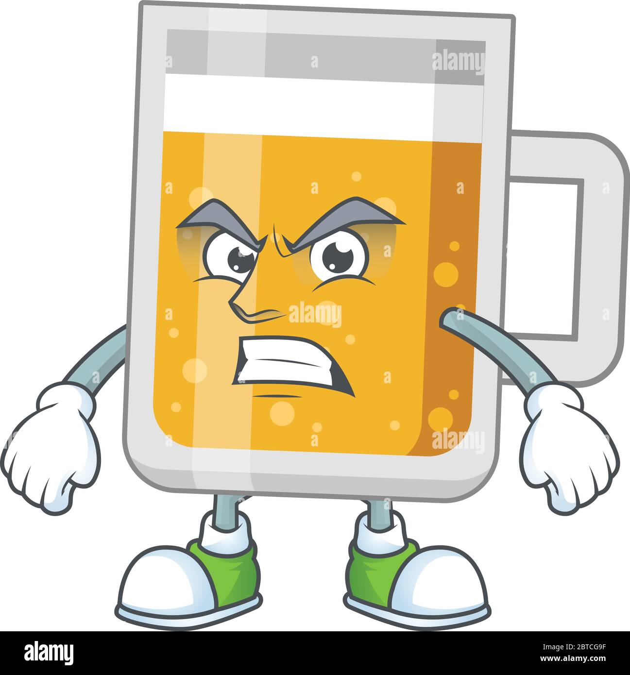 cartoon drawing of glass of beer showing angry face Stock Vector Image ...