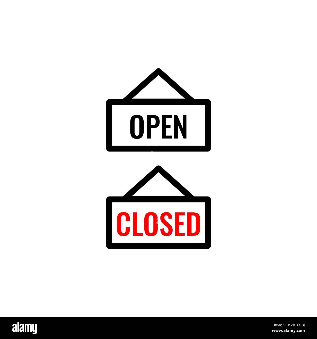open and close vector design template illustration Stock Vector Image ...