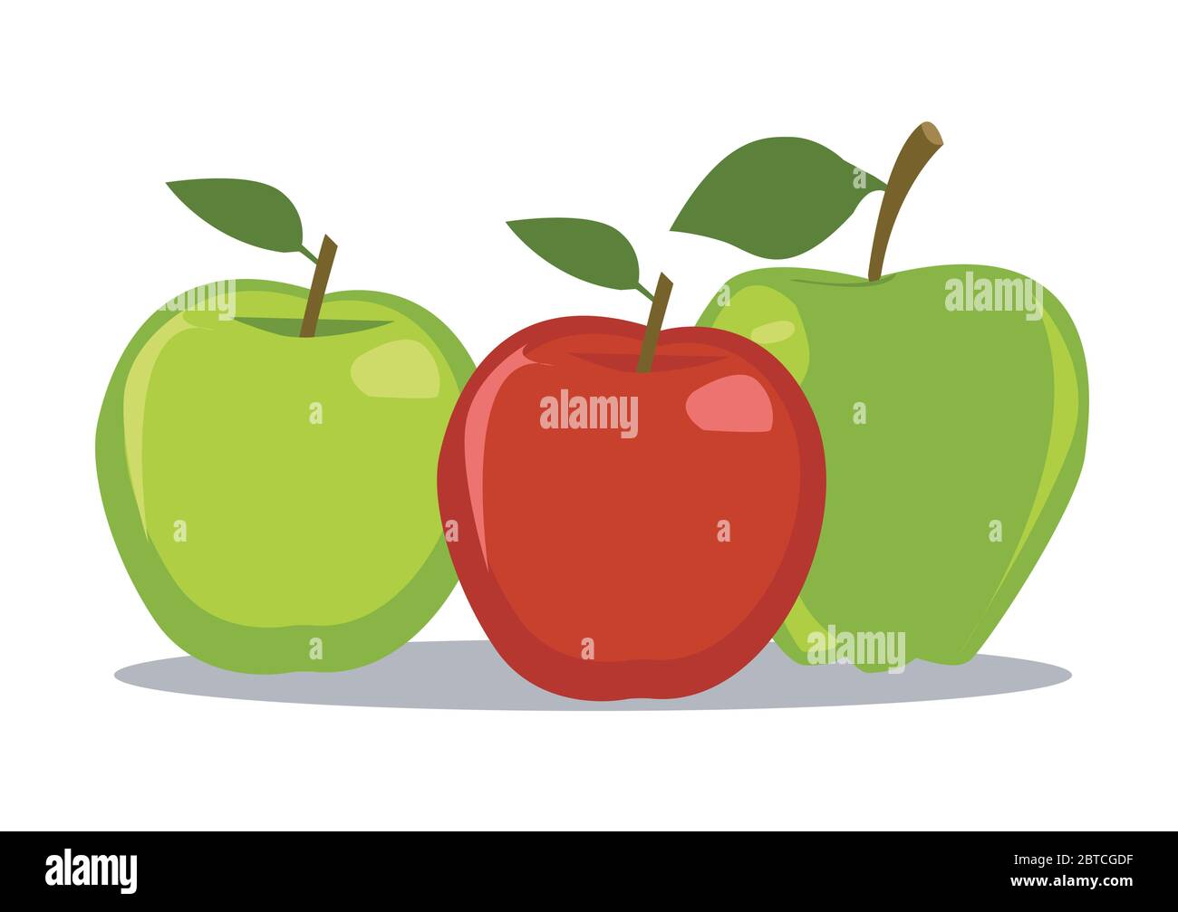 red and green apple vector illustration Stock Vector Image & Art - Alamy