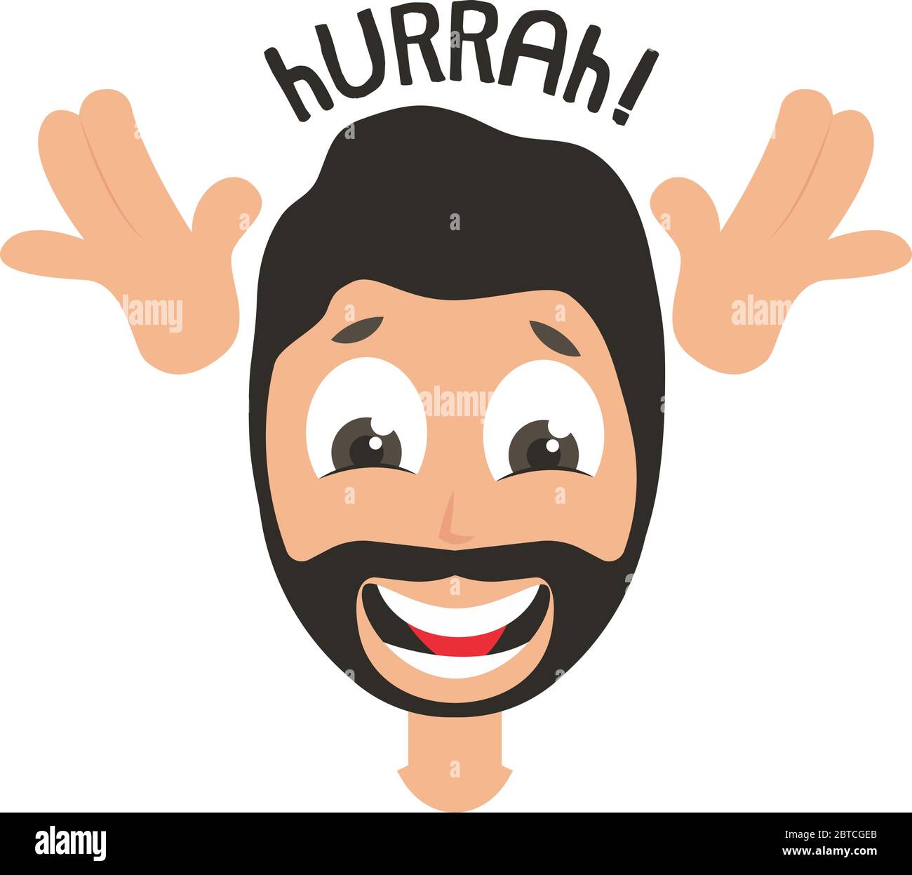 Happy man emoji, illustration, vector on white background Stock Vector ...