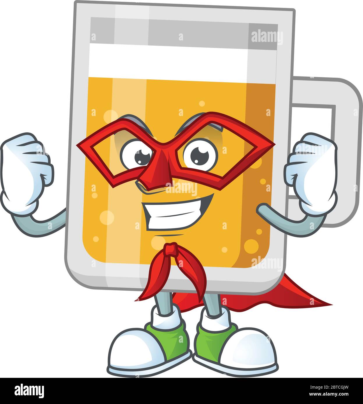 Glass of beer cartoon drawing concept performed as a Super hero Stock ...