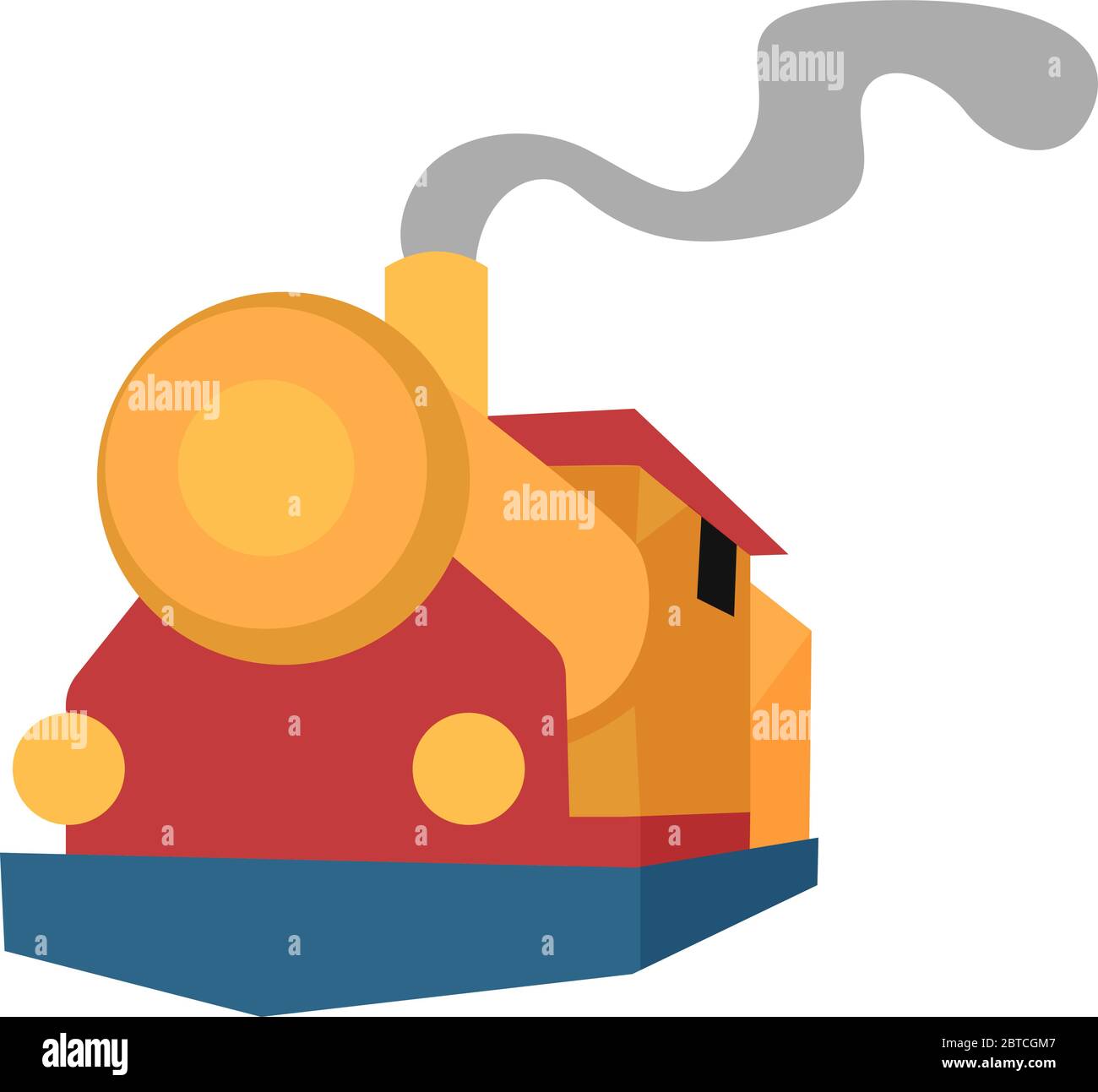 Old train on railway Stock Vector Images - Alamy