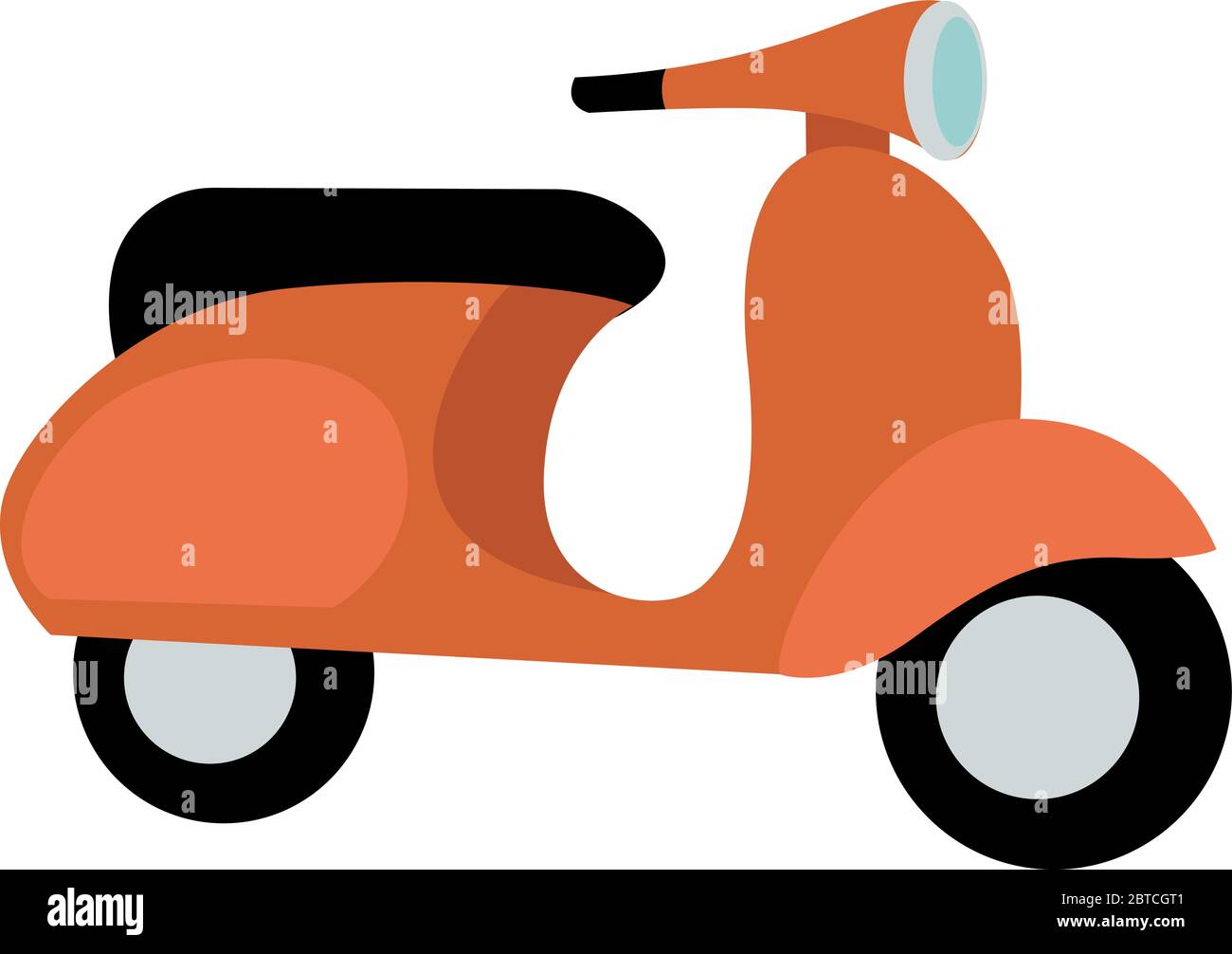 Orange scooter, illustration, vector on white background Stock Vector ...