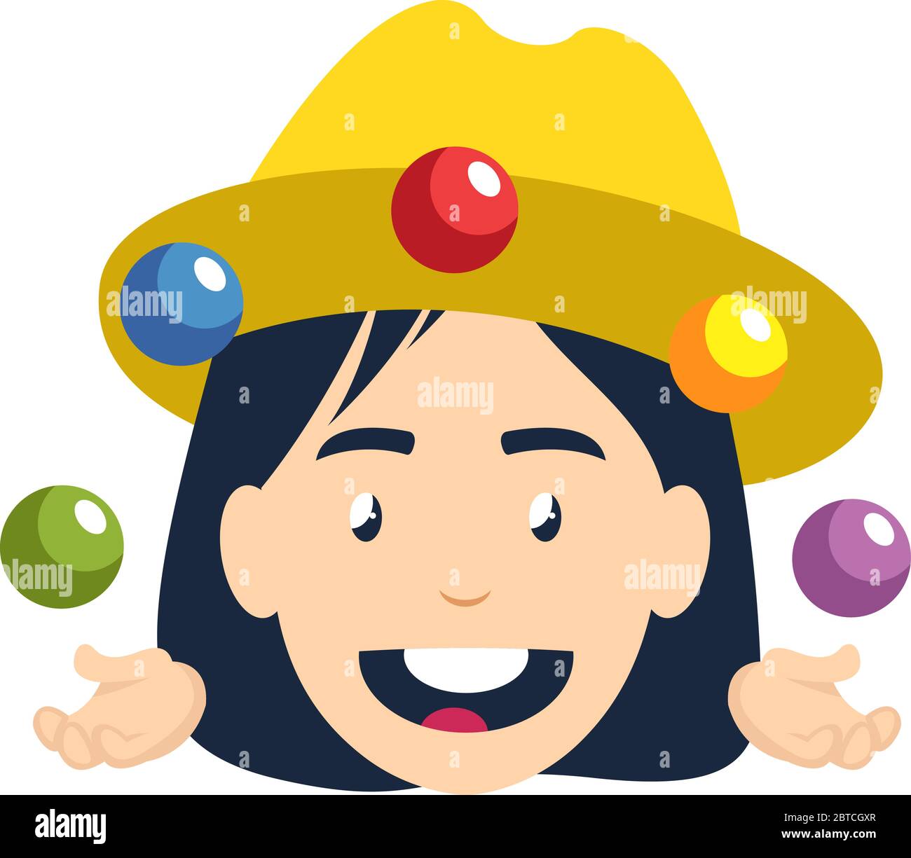 Girl juggling, illustration, vector on white background Stock Vector ...