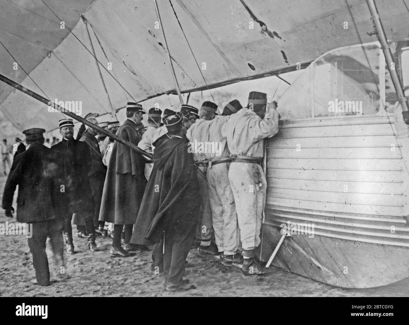 German war dirigible, Zeppelin, which landed on the parade ground of ...