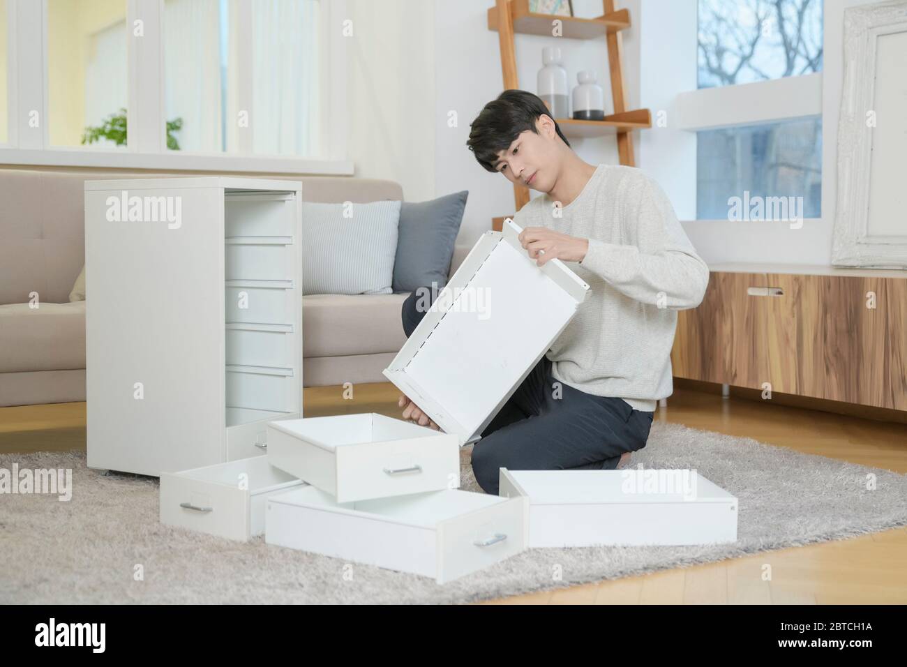 Single life concept, young cheerful Asian man's daily life 413 Stock ...