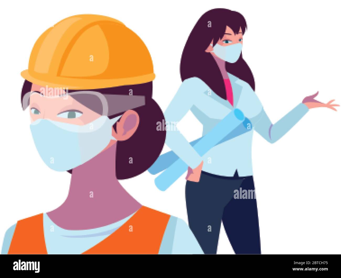 Cartoon engineer builder blueprints hi-res stock photography and images ...