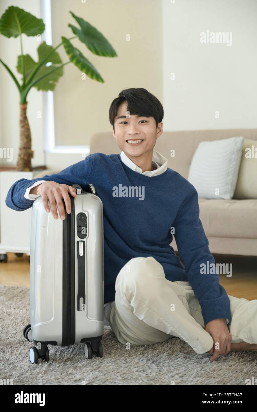 Single life concept, young cheerful Asian man's daily life 315 Stock ...