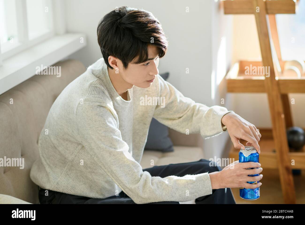 Single life concept, young cheerful Asian man's daily life 329 Stock ...