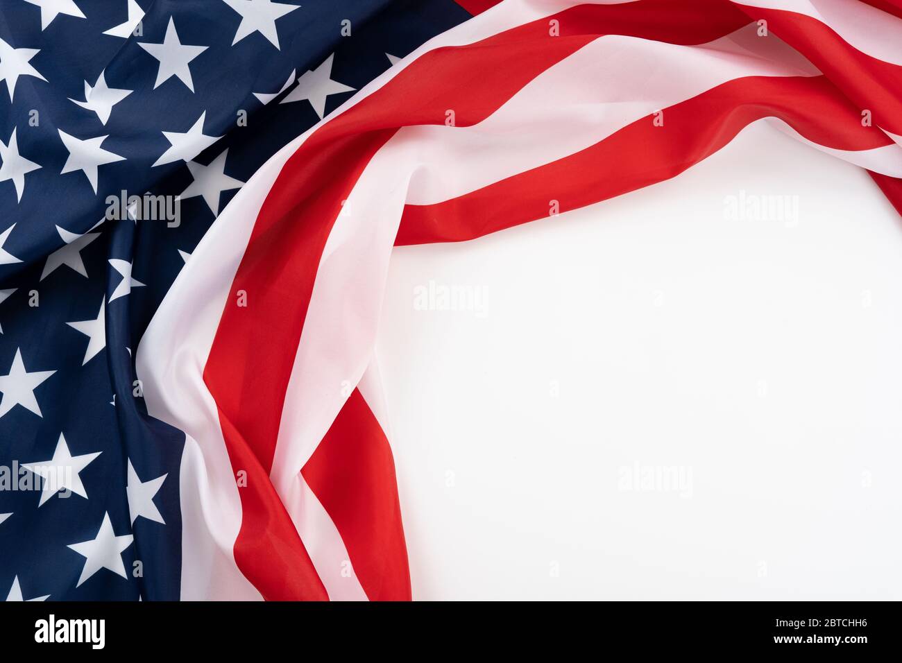 US American flag on white background. For USA Memorial day, Presidents ...