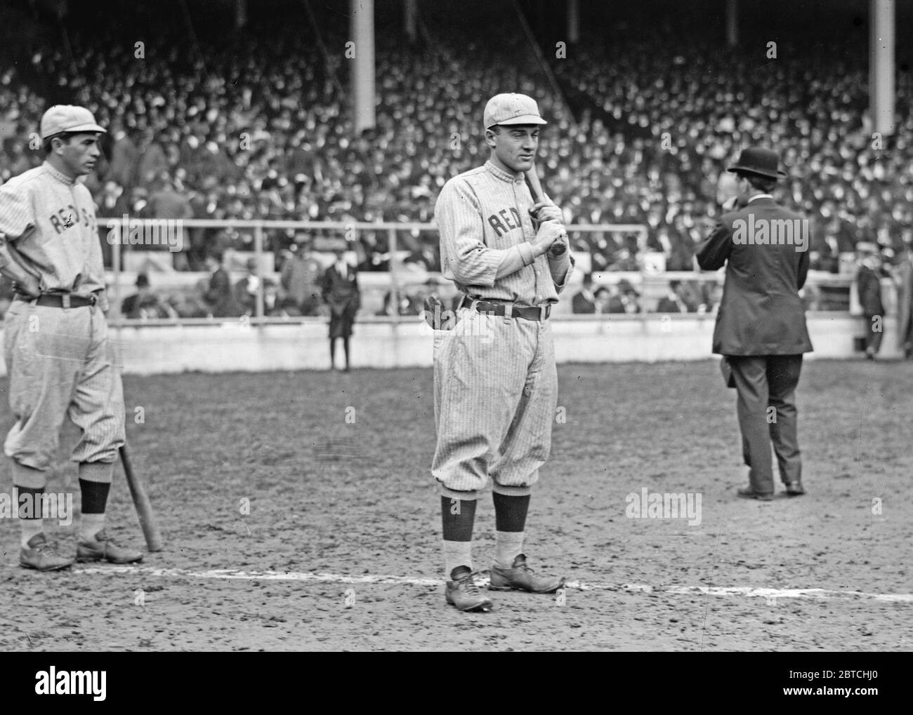 Harry Hooper (left) and Larry Gardner (center), Boston AL ca. 1912 ...