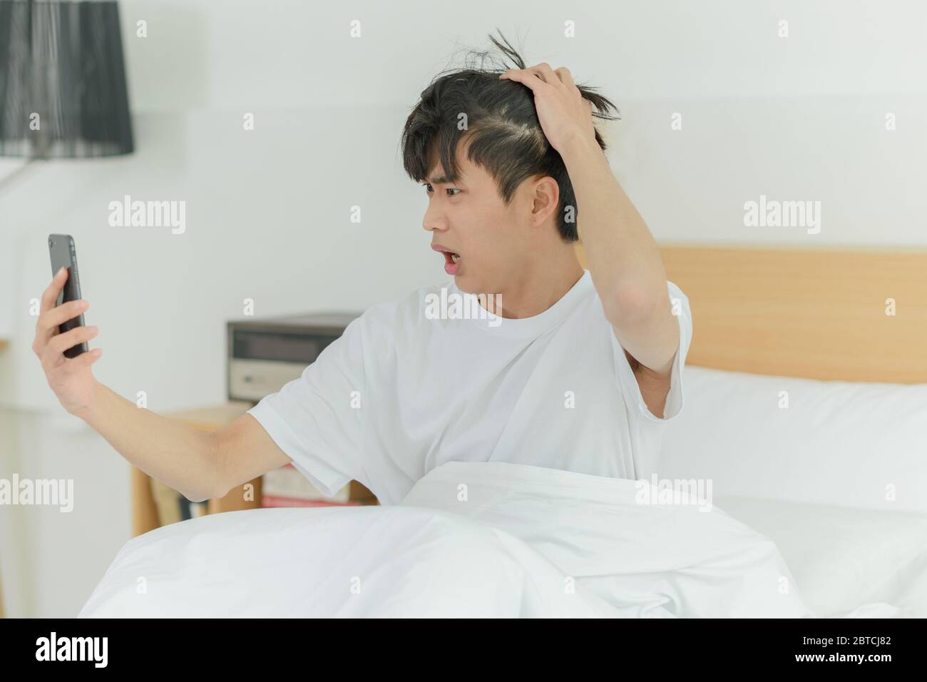 Single life concept, young cheerful Asian man's daily life 043 Stock ...
