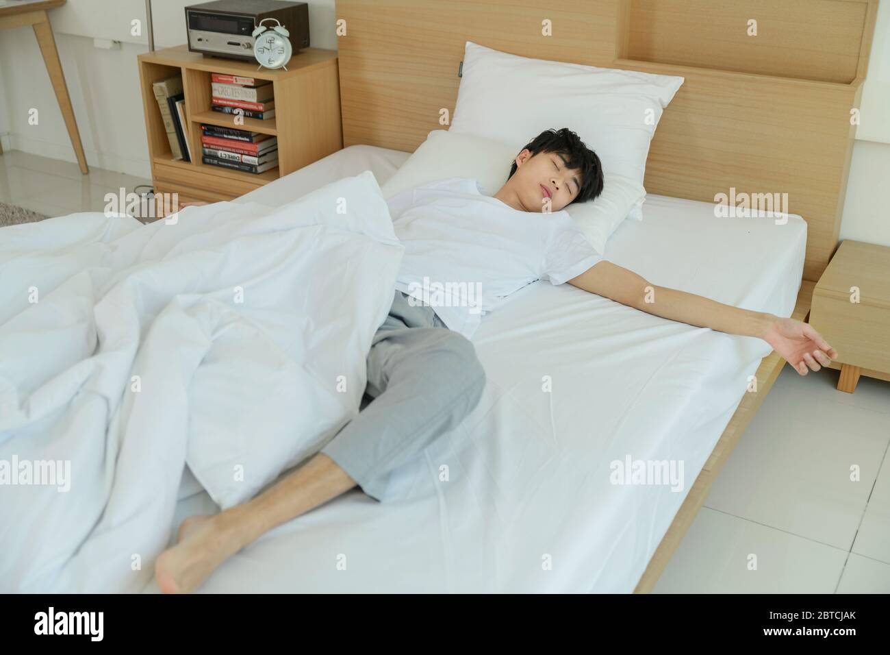 Single life concept, young cheerful Asian man's daily life 015 Stock ...