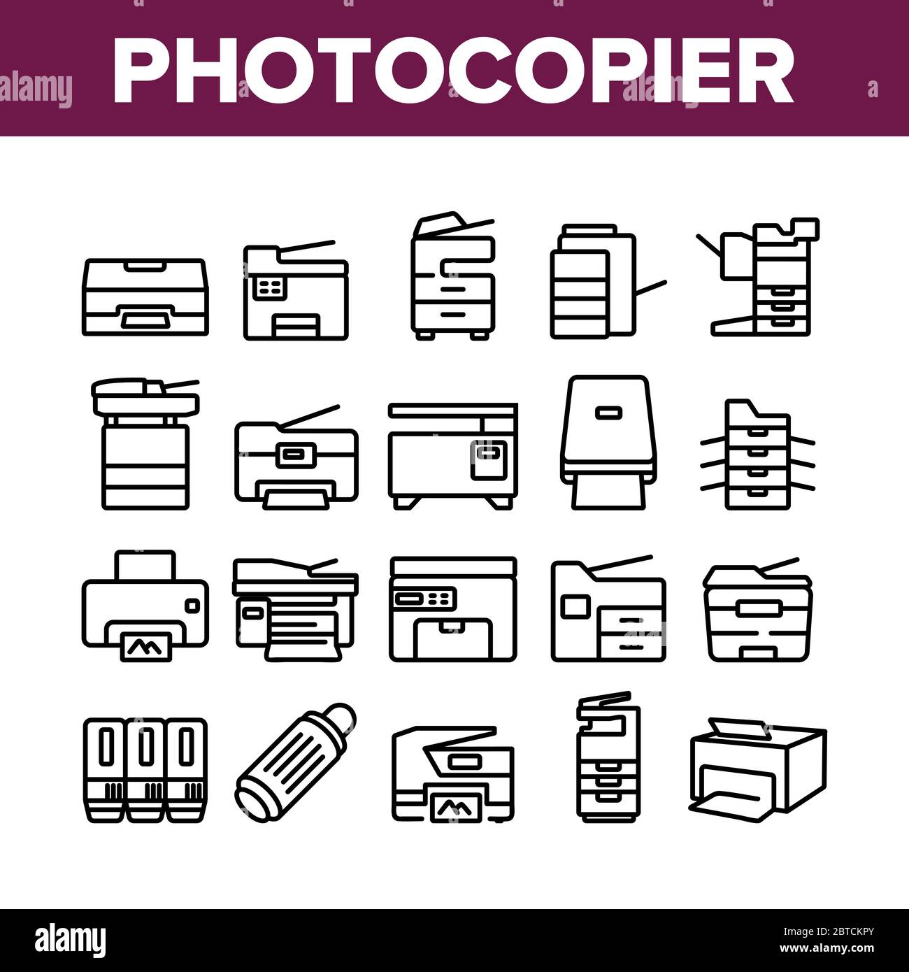 Photocopier Device Collection Icons Set Vector Stock Vector Image & Art ...
