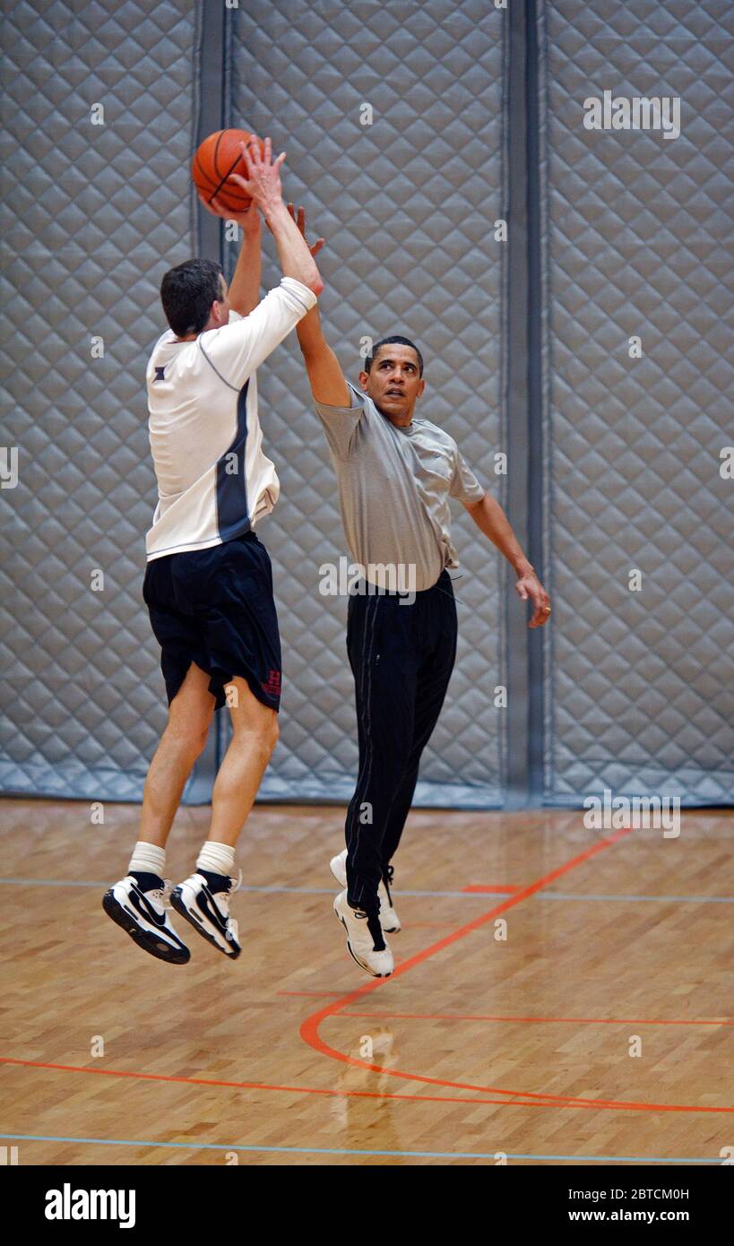 Barack Obama Playing Basketball Dunking