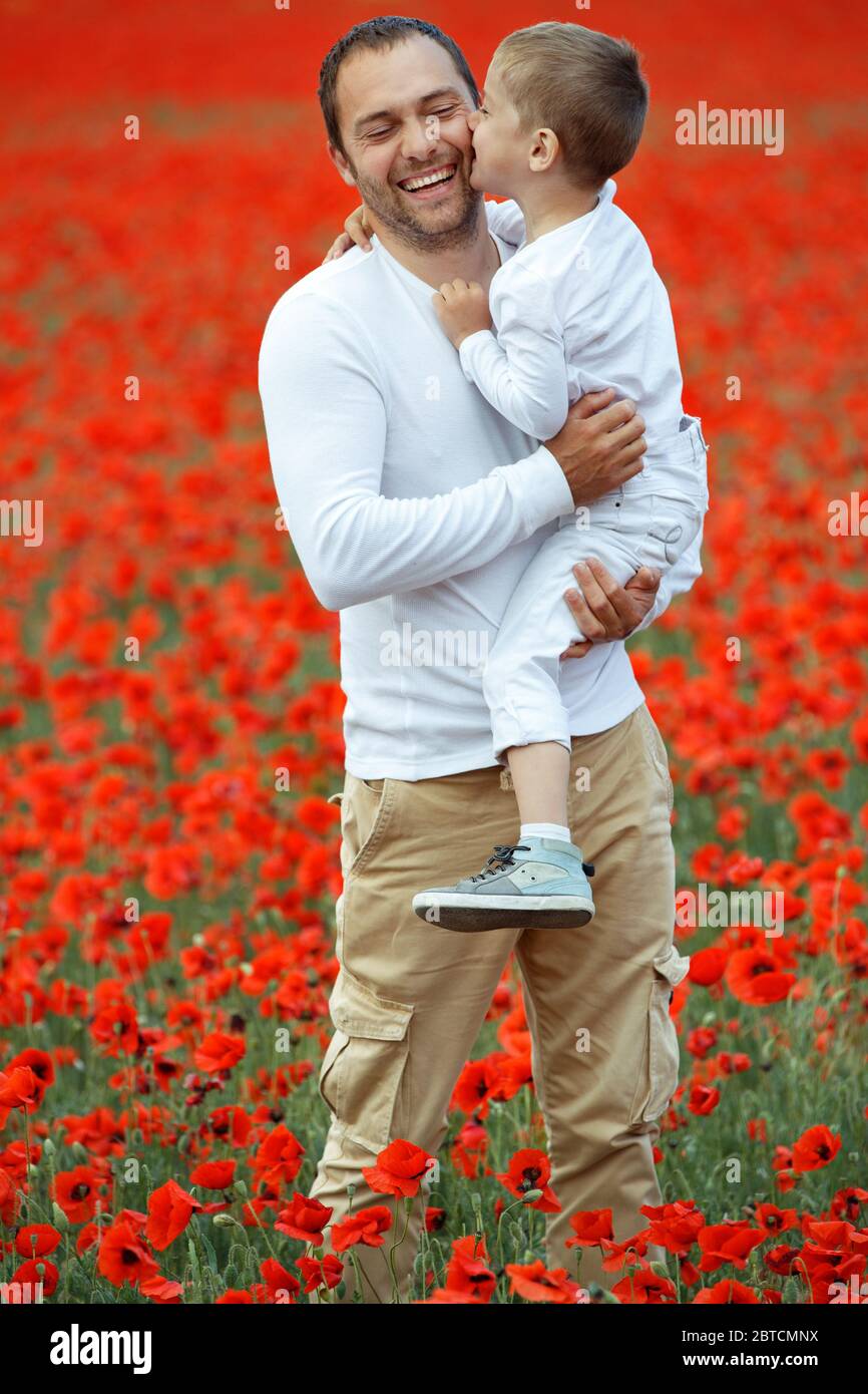 Father with his son in nature Stock Photo - Alamy