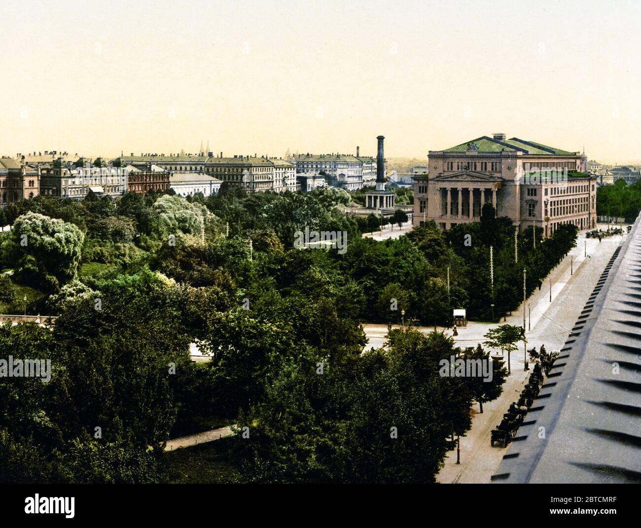 Theatre and promenade, Riga, Russia, (i.e., Latvia) ca. 1890-1900 Stock ...