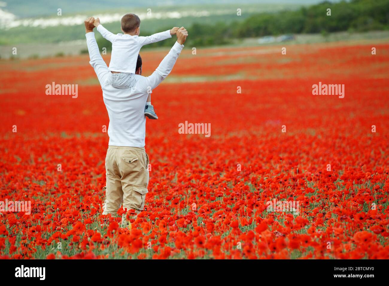 Father with his son in nature Stock Photo - Alamy