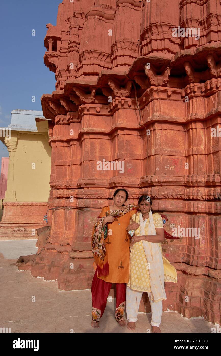 12 May 2013 Tow sisters Cloused eyes as Strong sunlight at KALIKA MATA ...