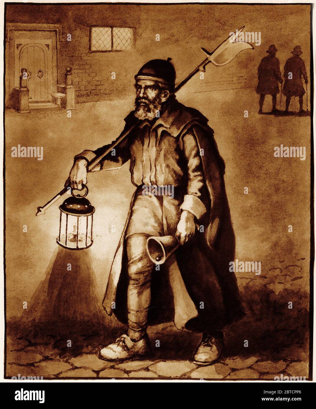 illustration of a bellman or town crier, common in old England, from a ...