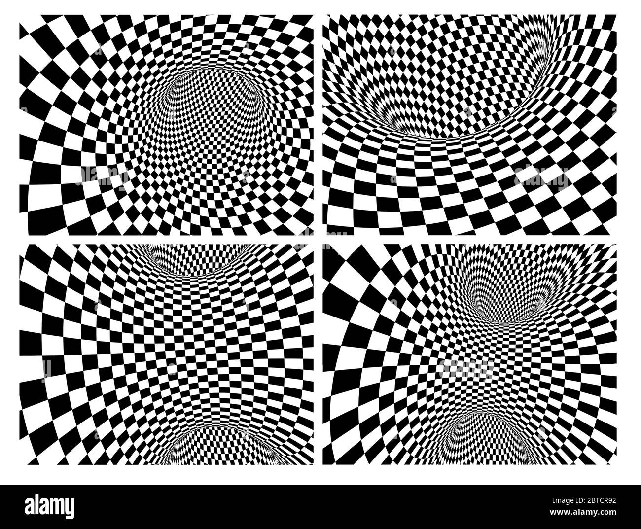 Abstract illusion. Collection of geometric backgrounds with checkered ...