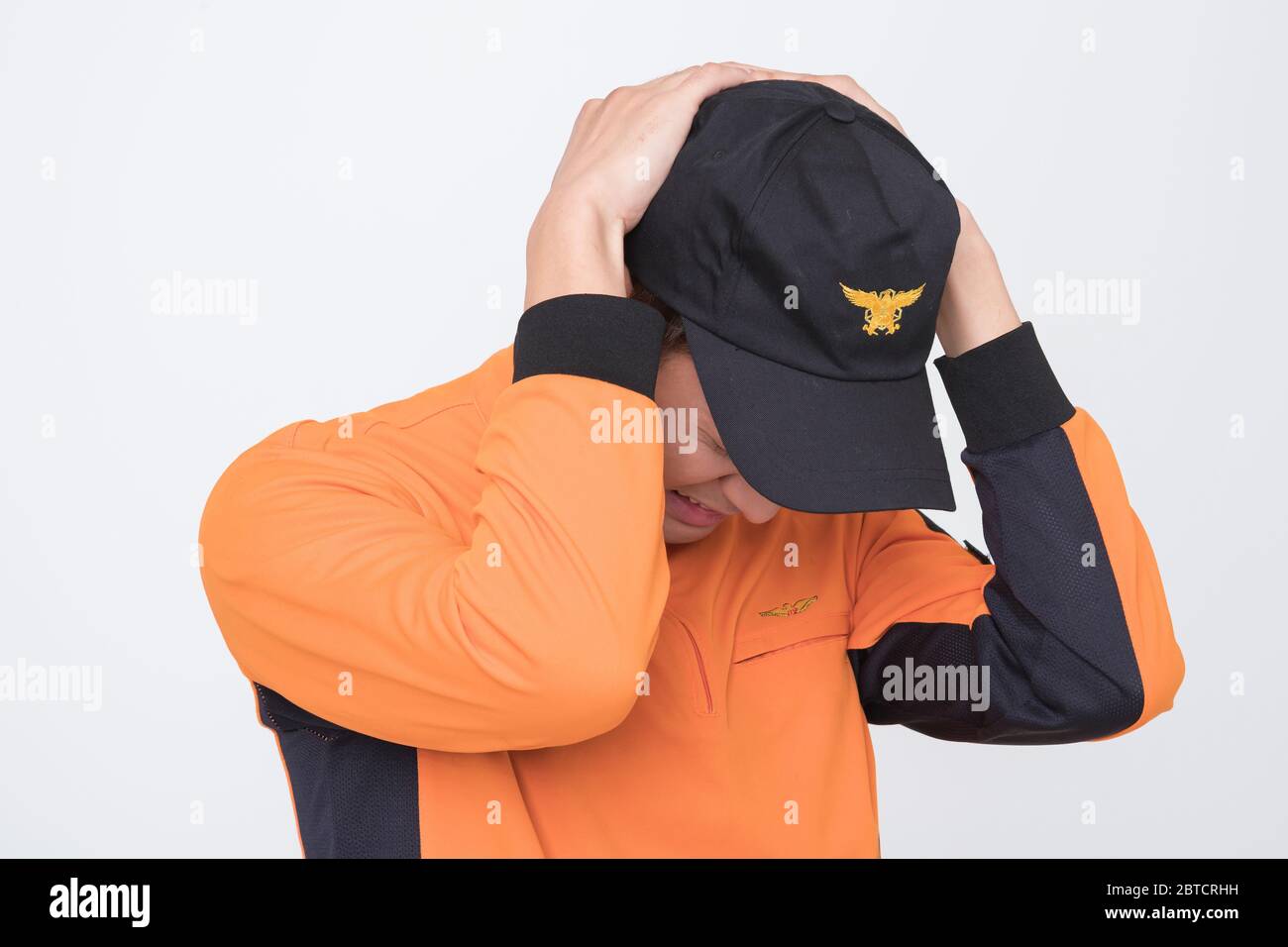 Asian male and female firefighter portrait, young smiling fireman in ...
