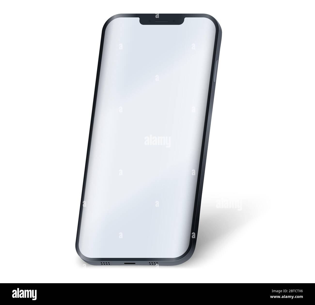 Black Smartphone with notch presentation mockup Stock Vector Image ...