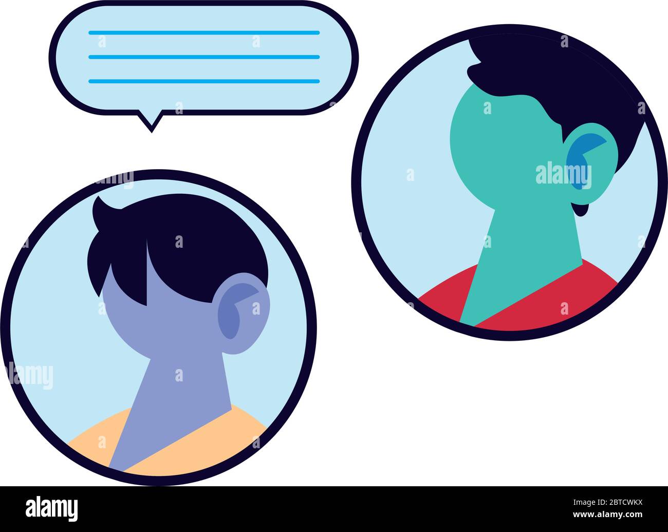 Men cartoons chatting with bubble design, Message chat and ...