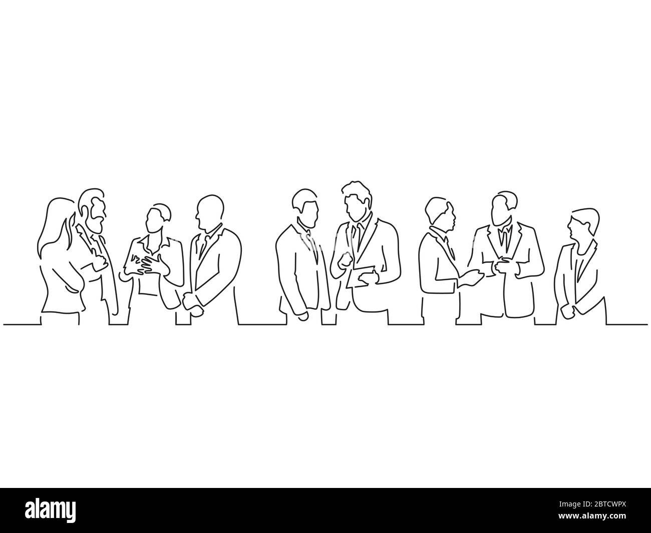 Teamwork line drawing, vector illustration design Stock Vector Image ...
