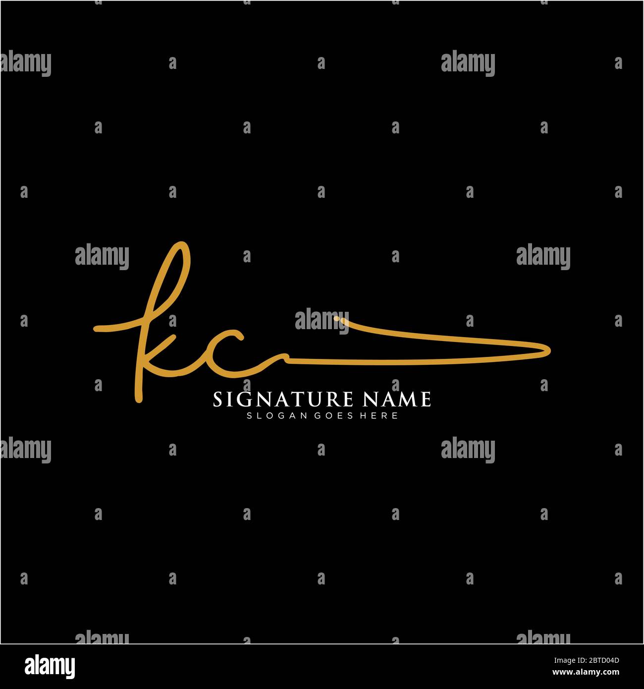 Initials KC signature logo. Handwriting logovector templates. Logo for ...