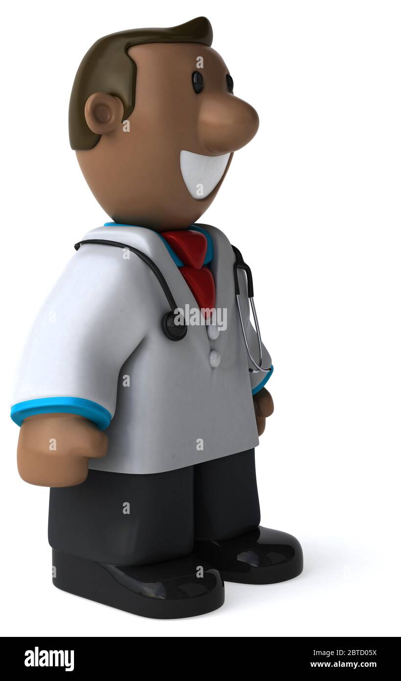 Fun doctor - 3D Illustration Stock Photo - Alamy