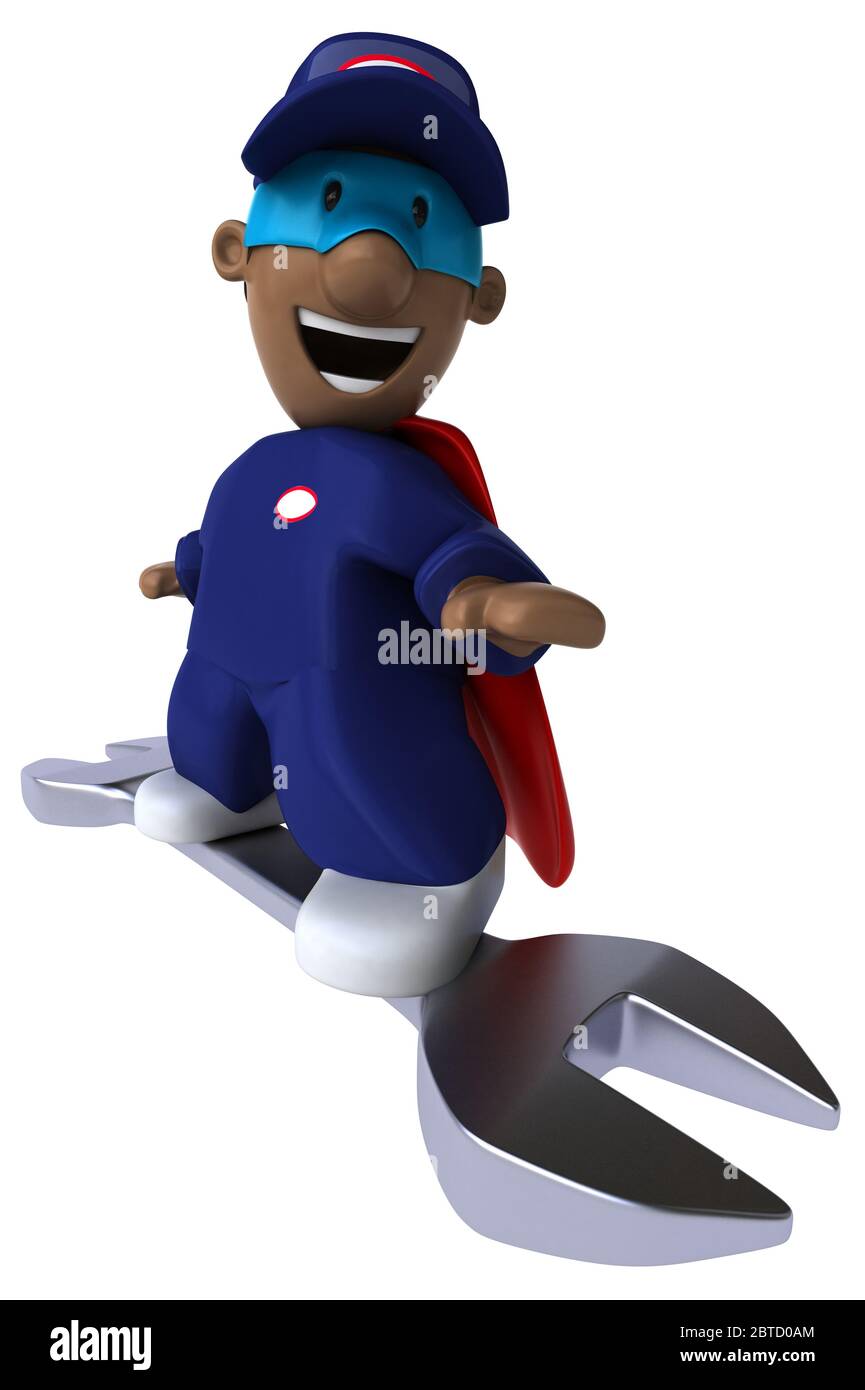 Fun mechanic - 3D Illustration Stock Photo - Alamy