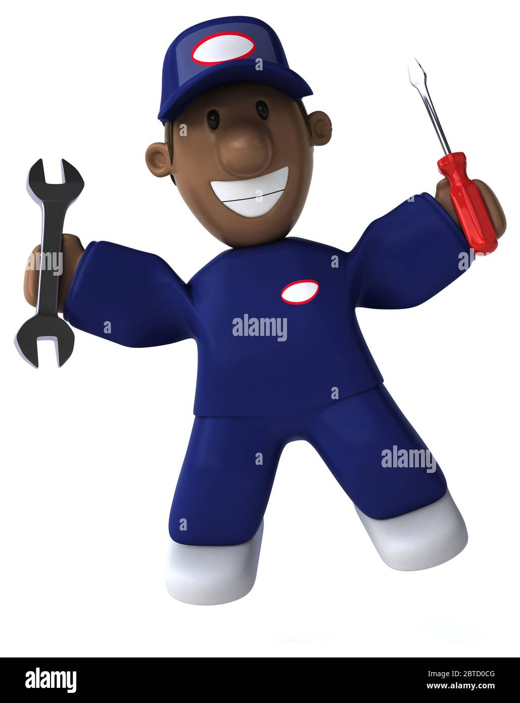 Fun mechanic - 3D Illustration Stock Photo - Alamy