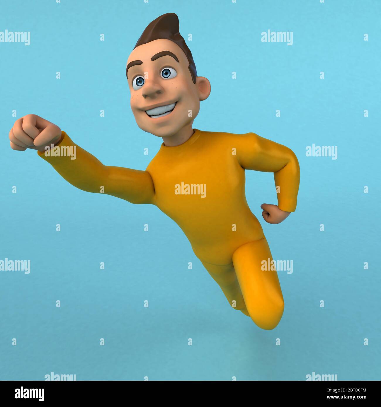 Fun 3D cartoon yellow character Stock Photo - Alamy